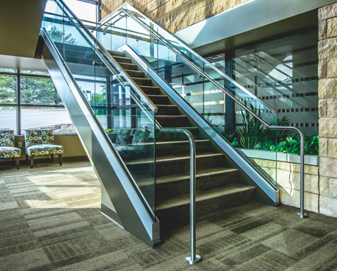 Stair Frameless Glass Balustrade Aluminum Base Shoe Glass Railing